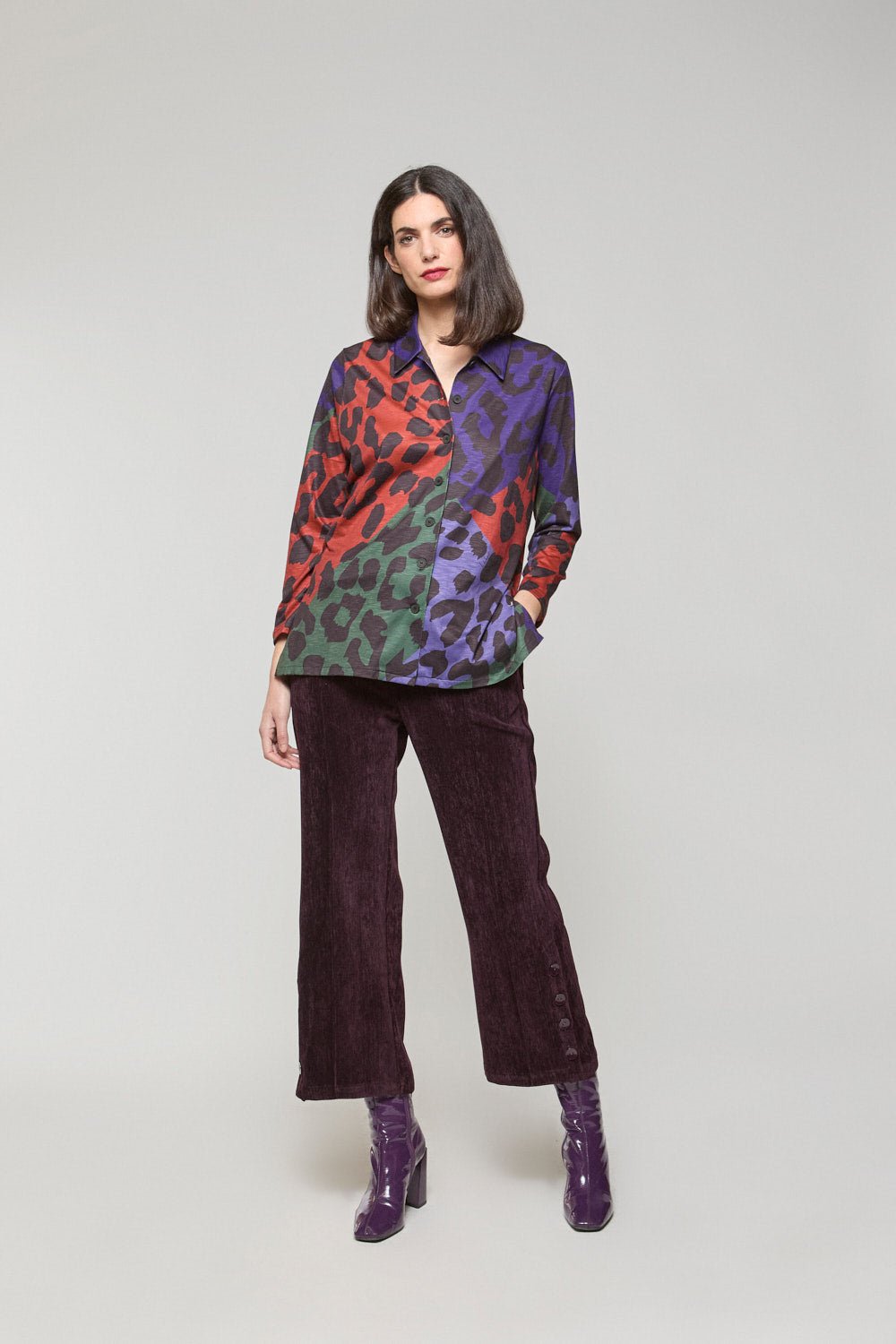 Pantalon Isa BERENJENA - Mercedes de Miguel